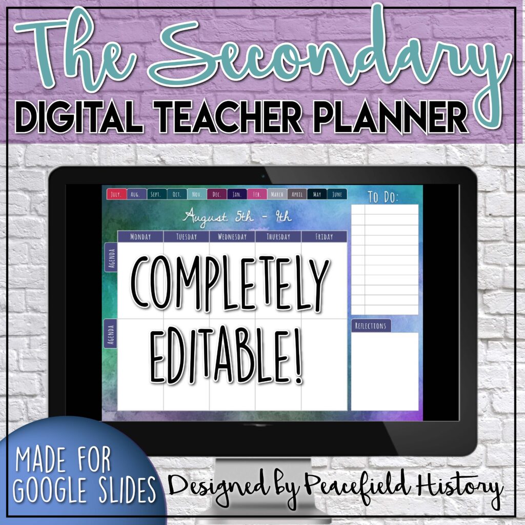 Digital Teacher Planner or Agenda for Secondary Teachers Google Slides ...