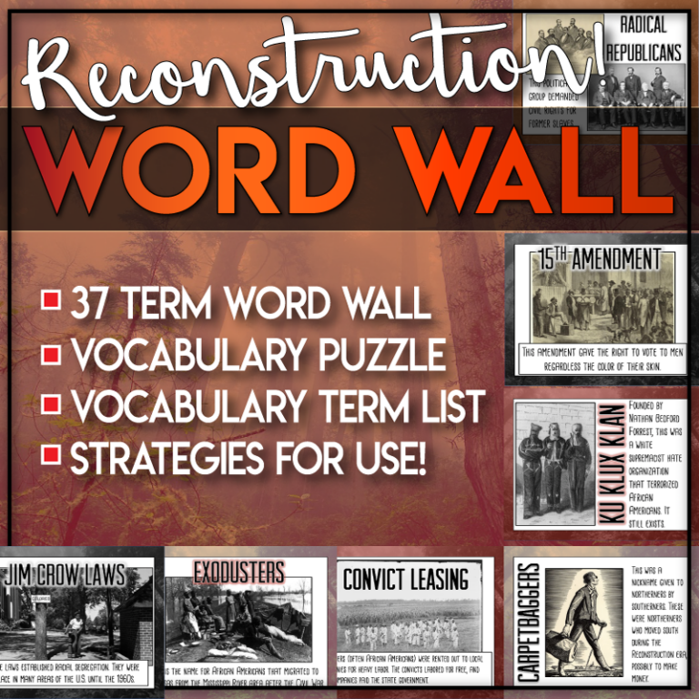 Word Wall the First Half of U.S. History Exploration through ...