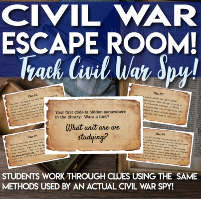 Escape Room (Break out) Civil War - Students chase a Confederate Spy ...