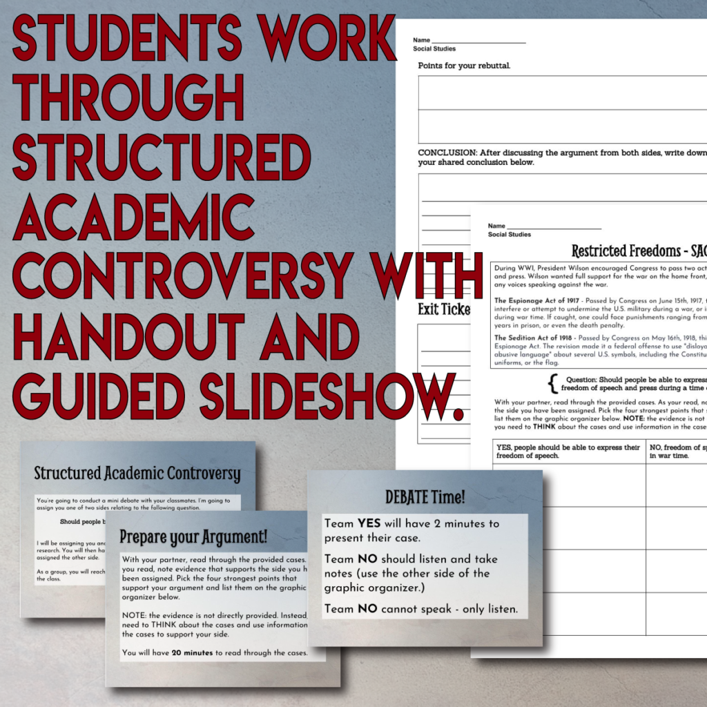The Espionage and Sedition Acts WWI Structured Academic Controversy ...